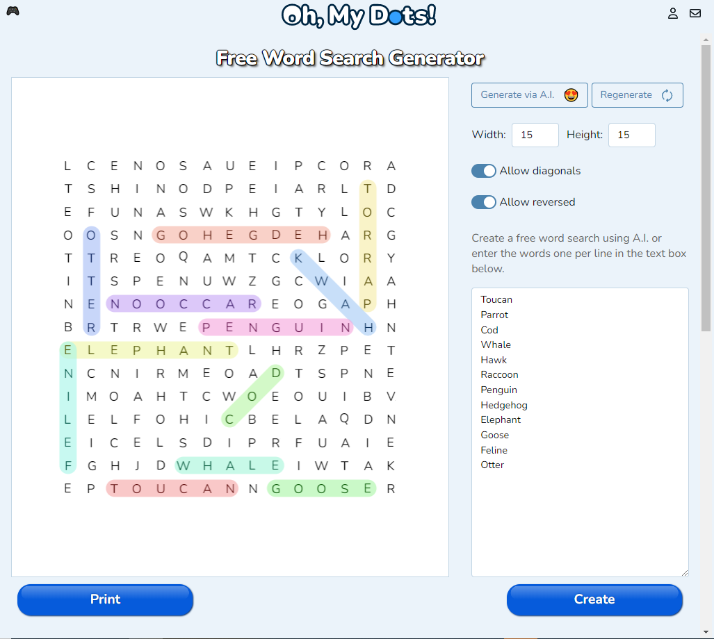 Creating an Engaging Word Search Game : Oh My Dots!