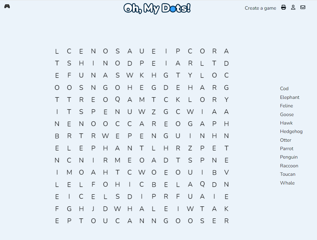 Cómo crear una sopa de letras atractiva : Oh My Dots!