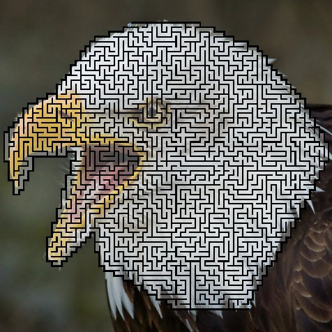 Play or print the free Eagle with open beak Maze game | Oh My Dots!