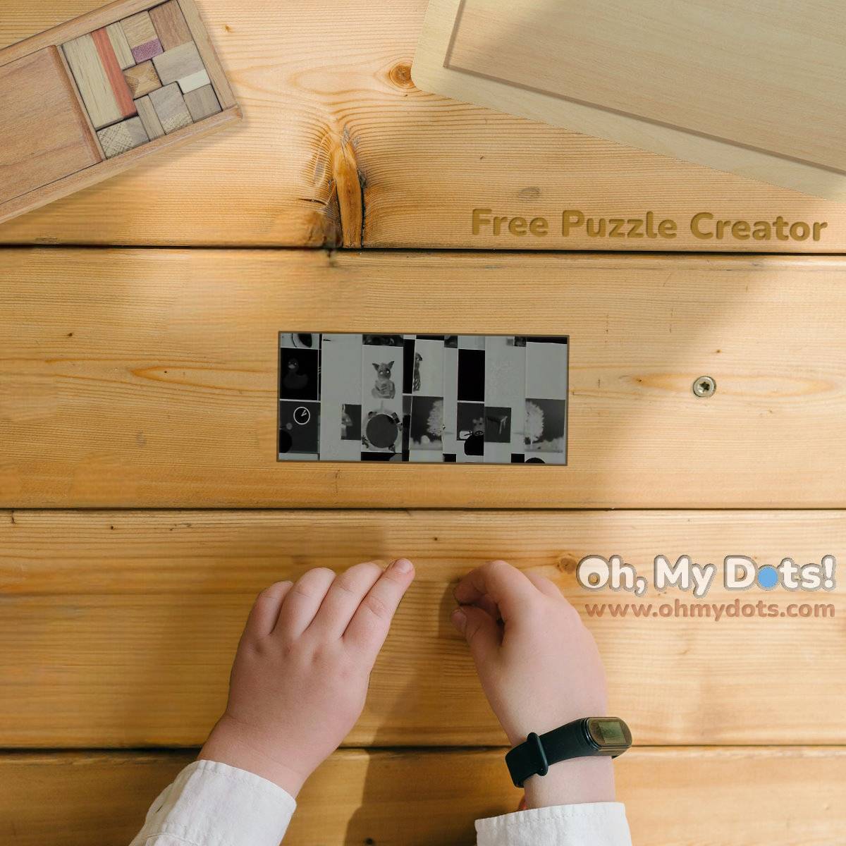 Play or print the free Grey table out Picture Puzzle game | Oh My Dots!