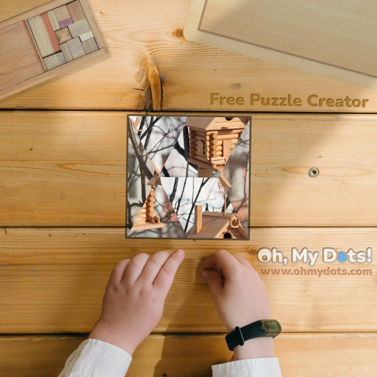 Play or print the free Скворечник Picture Puzzle game | Oh My Dots!