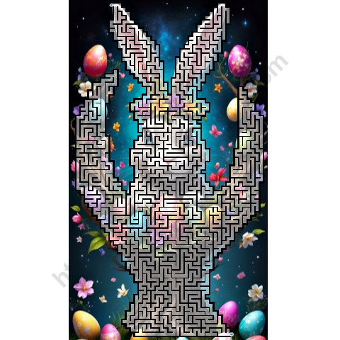 Play or print the free A.I. Generated Easter Rabbit Bunny Maze game ...