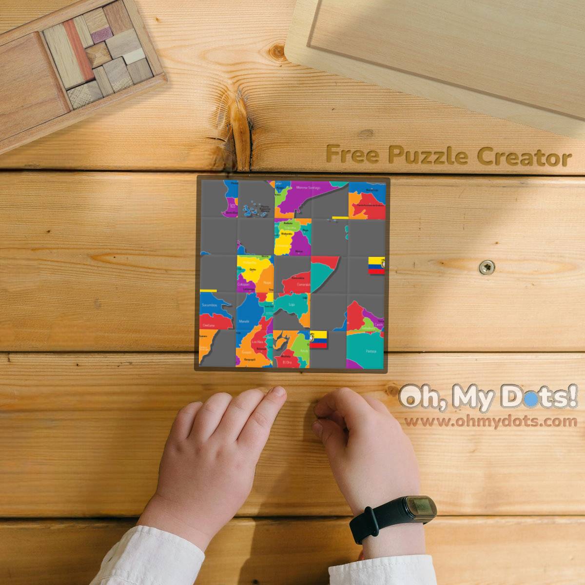 Play or print the free El Ecuador Picture Puzzle game | Oh My Dots!