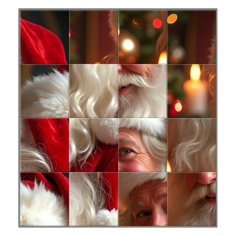 Play or print the free Santa Claus Picture Puzzle game | Oh My Dots!