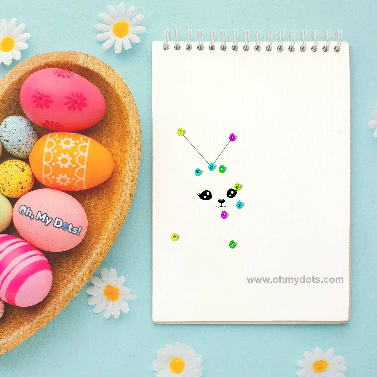 Play [Easter rabbit easy] Connect the dots game | Oh My Dots!