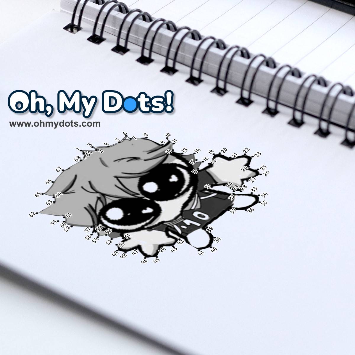 Play or print the free goob hinata Connect the dots game | Oh My Dots!