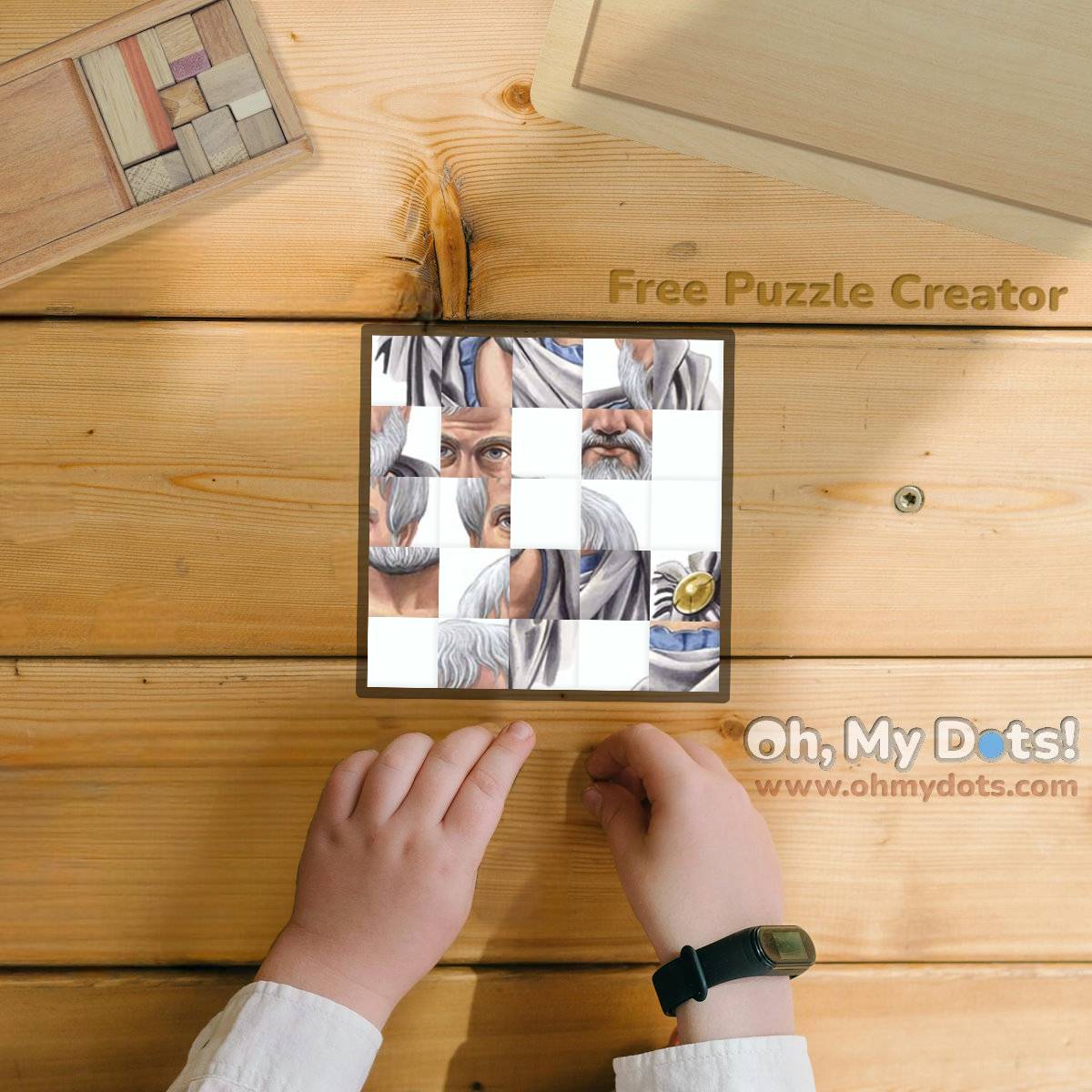 Play or print the free ARISTÓTELES Picture Puzzle game | Oh My Dots!