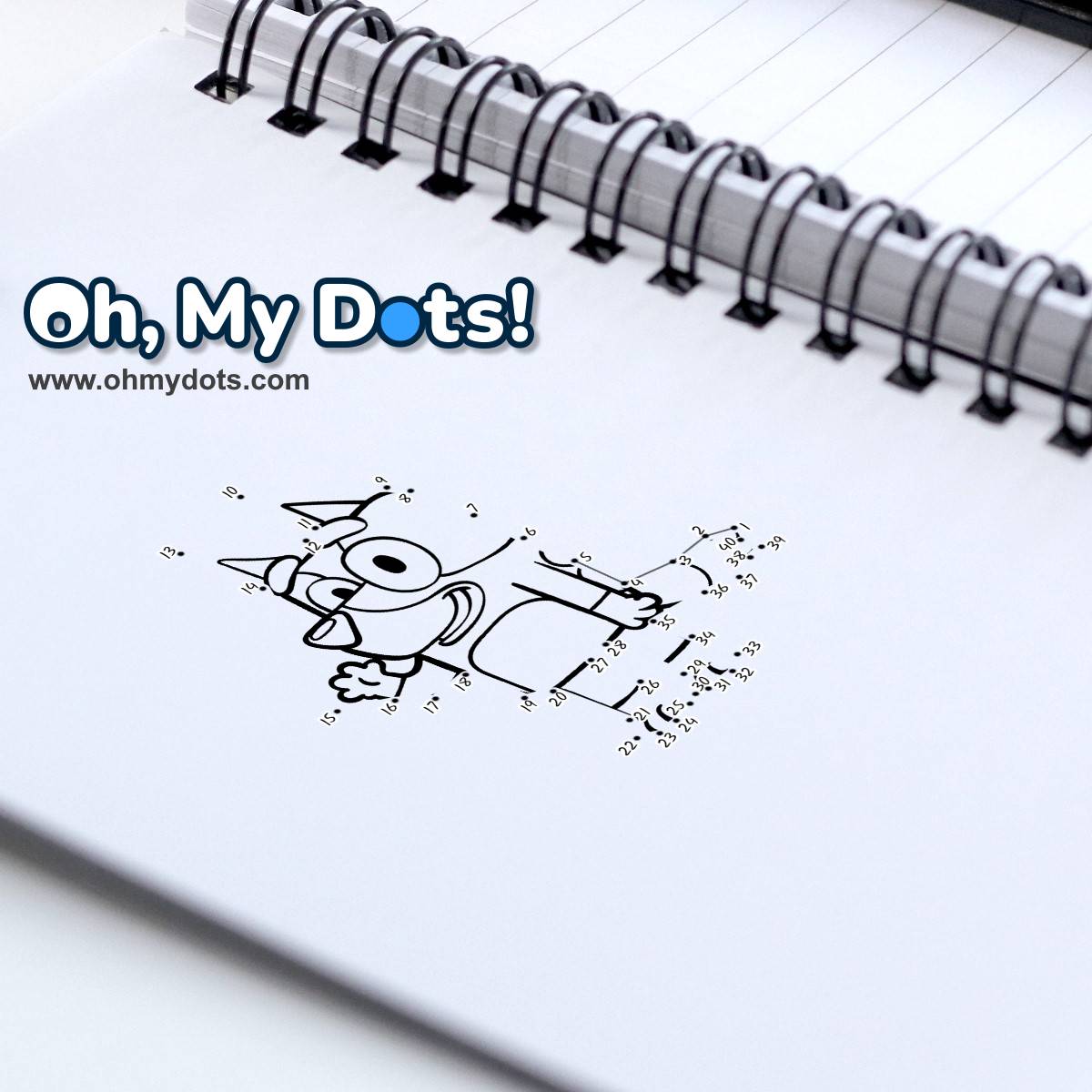 Play or print the free bluey Connect the dots game | Oh My Dots!