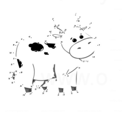 Play or print the free Cow Connect the dots game | Oh My Dots!