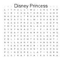 Play or print the free Disney Princess Word Search game | Oh My Dots!