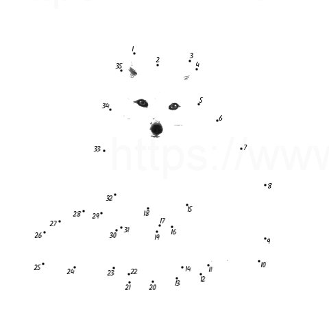 Play or print the free Artic Fox Connect the dots game | Oh My Dots!
