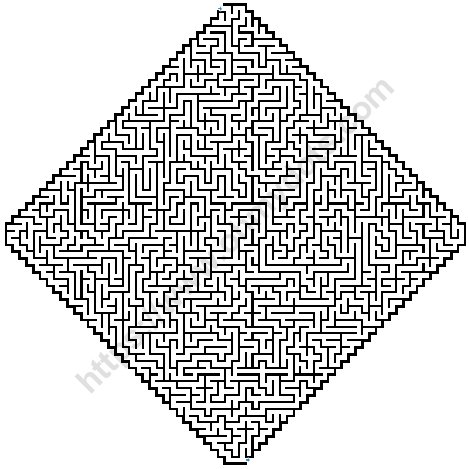 Play or print the free Diamond very hard Maze game | Oh My Dots!