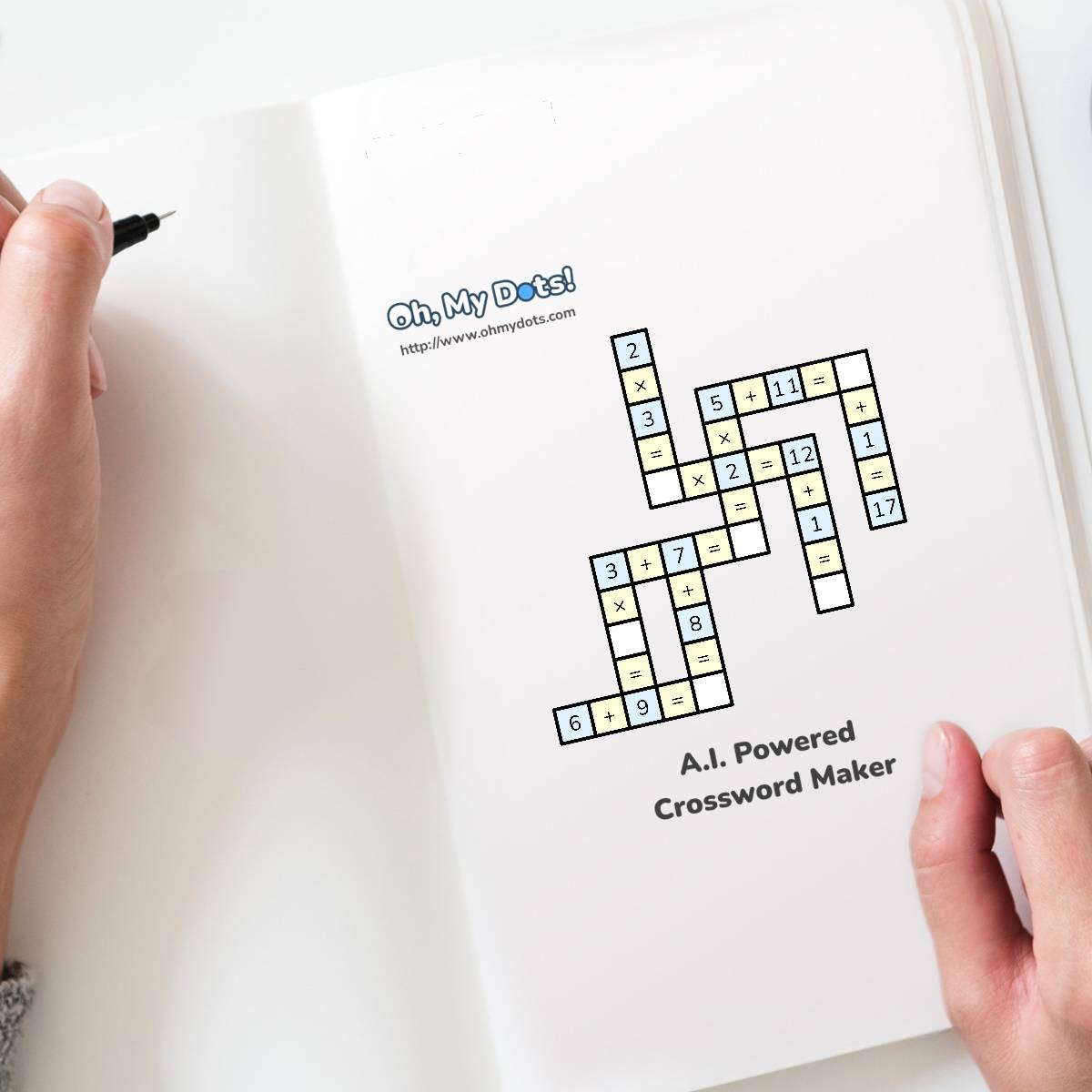 Play or print the free I love eron Cross Math game | Oh My Dots!